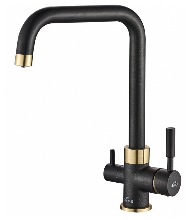 Смеситель для кухни ZORG Steel Hammer (SH 715 BLACK BR) Бронза Металл Черный