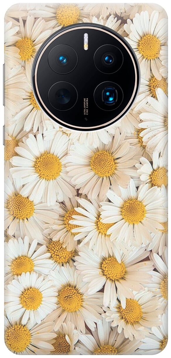 Силиконовый чехол Много ромашек на Huawei Mate 50 Pro / Хуавей Мейт 50 Про