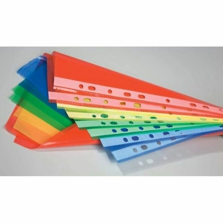 Вкладыш файл Бюрократ с перфорацией А4+ 50 шт 30 мкм, красный (013red)