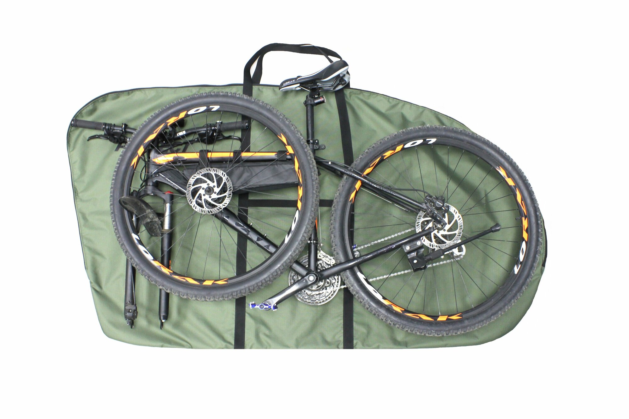 Чехол-переноска для велосипеда с колесами 26- 29 дюймов, размер 186х102 см цвет оливковый, PROTECT