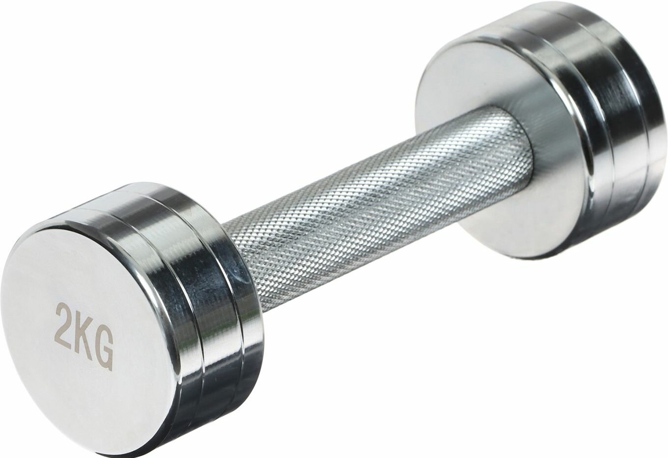Гантель хромированная ONLYTOP 2 кг для тренировок и занятий спортом и фитнесом дома, на улице и в зале