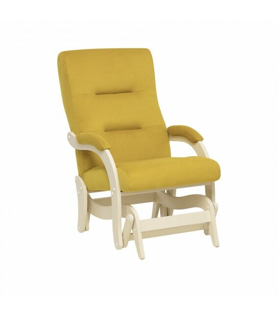 Кресло-маятник Leset Дэми, слоновая кость, велюр V28 желтый