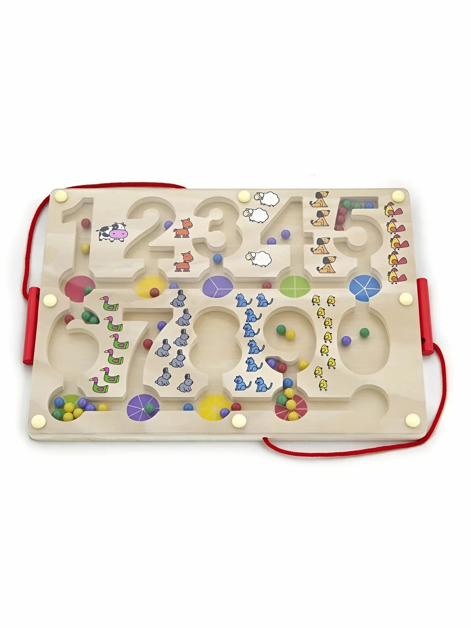 Лабиринт магнитный "Цифры" в коробке, VIGA 50180