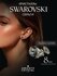Серьги пусеты Amante crystal, кристаллы Swarovski, размер 8 мм, черный