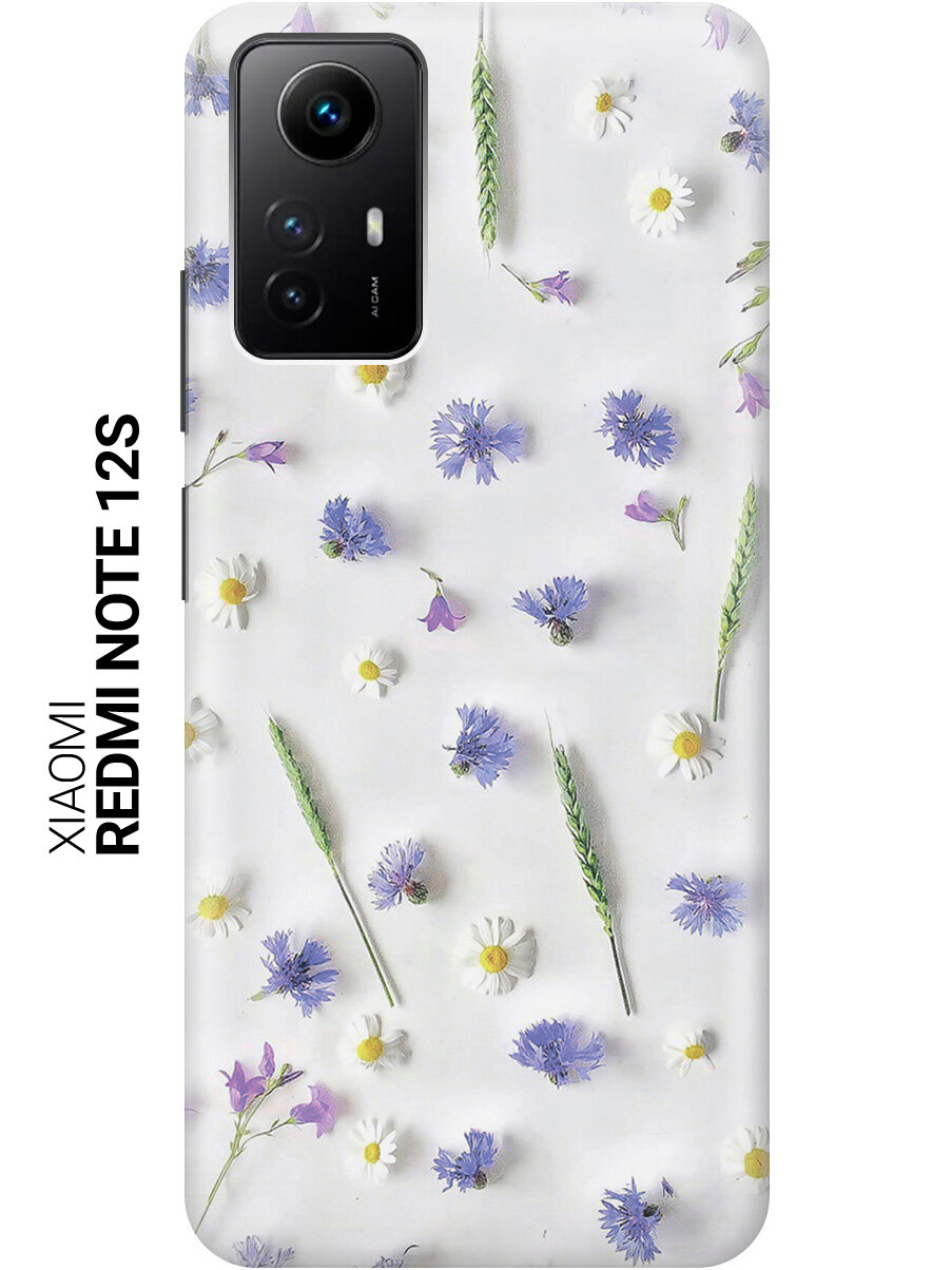 Силиконовый чехол на Xiaomi Redmi Note 12s / Сяоми Редми Ноут 12с с рисунком "Ромашки и колоски"