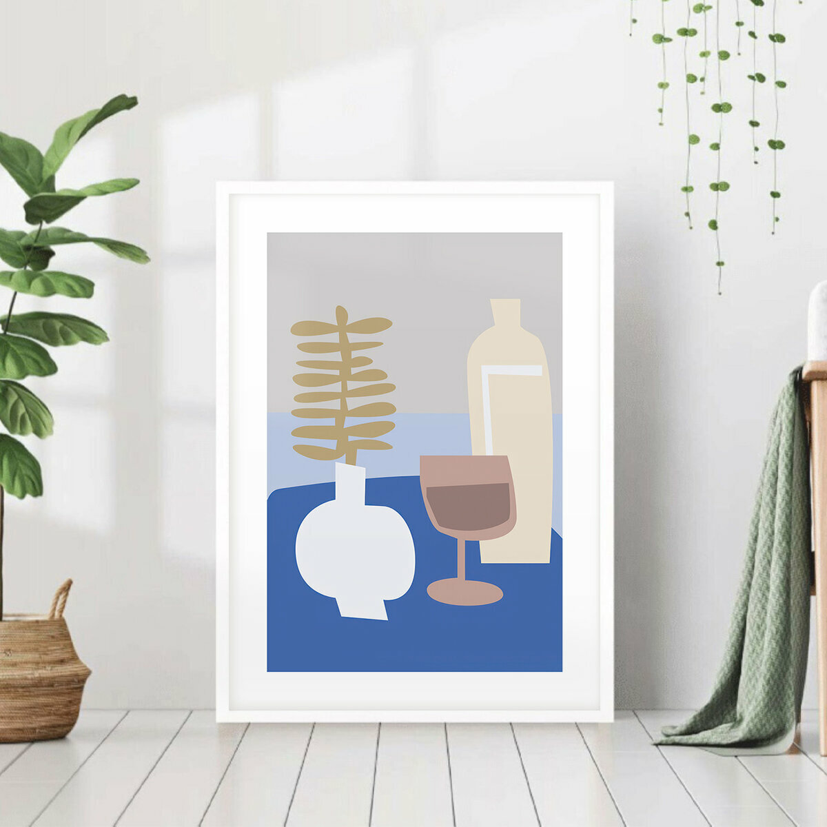 Постер "Абстракция предметы натюрморт" 50x70 в белой рамке на стену для интерьера