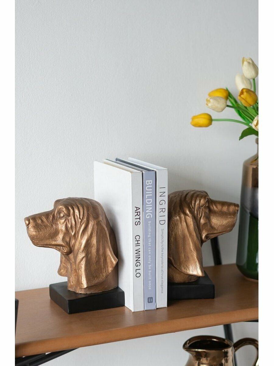 B5519 Держатели для книг Голова собачки 18 х 15 х 22см, Glasar