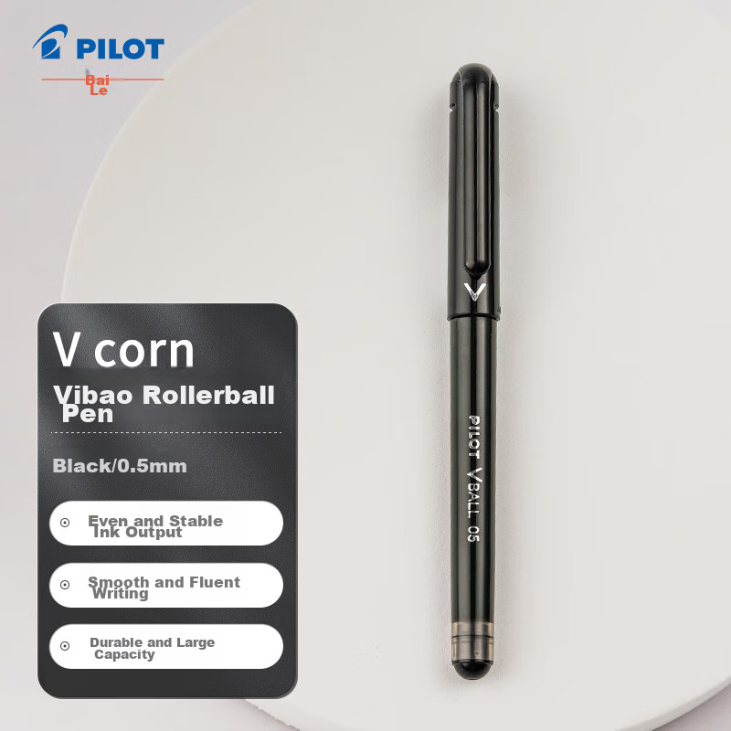 PILOT Rollerball Pen, Gel Ink, Bullet Tip, Water-Based Signature Pen, Student Exam Pen, LVE-10EF 0.5mm Black, Single Pen