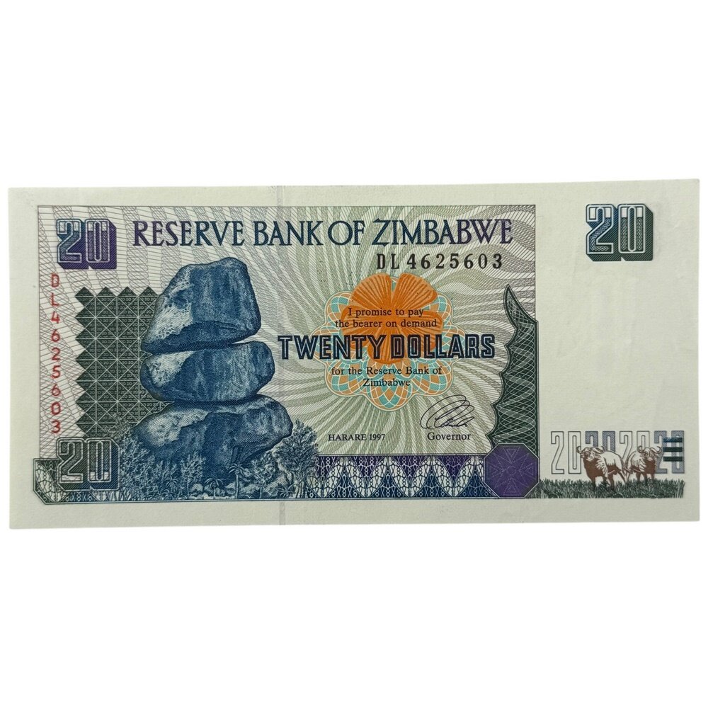 Зимбабве 20 долларов 1997 г. (Серия DL)