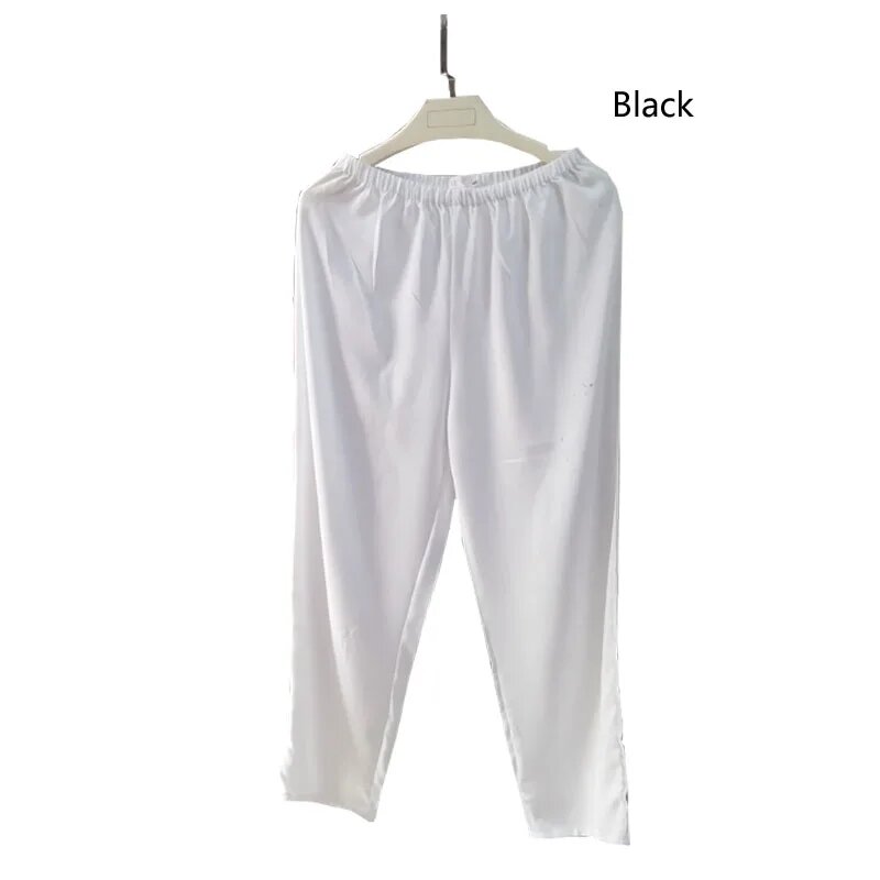 Черные хлопковые шелковые брюки 5XL Белый, XXL, белый