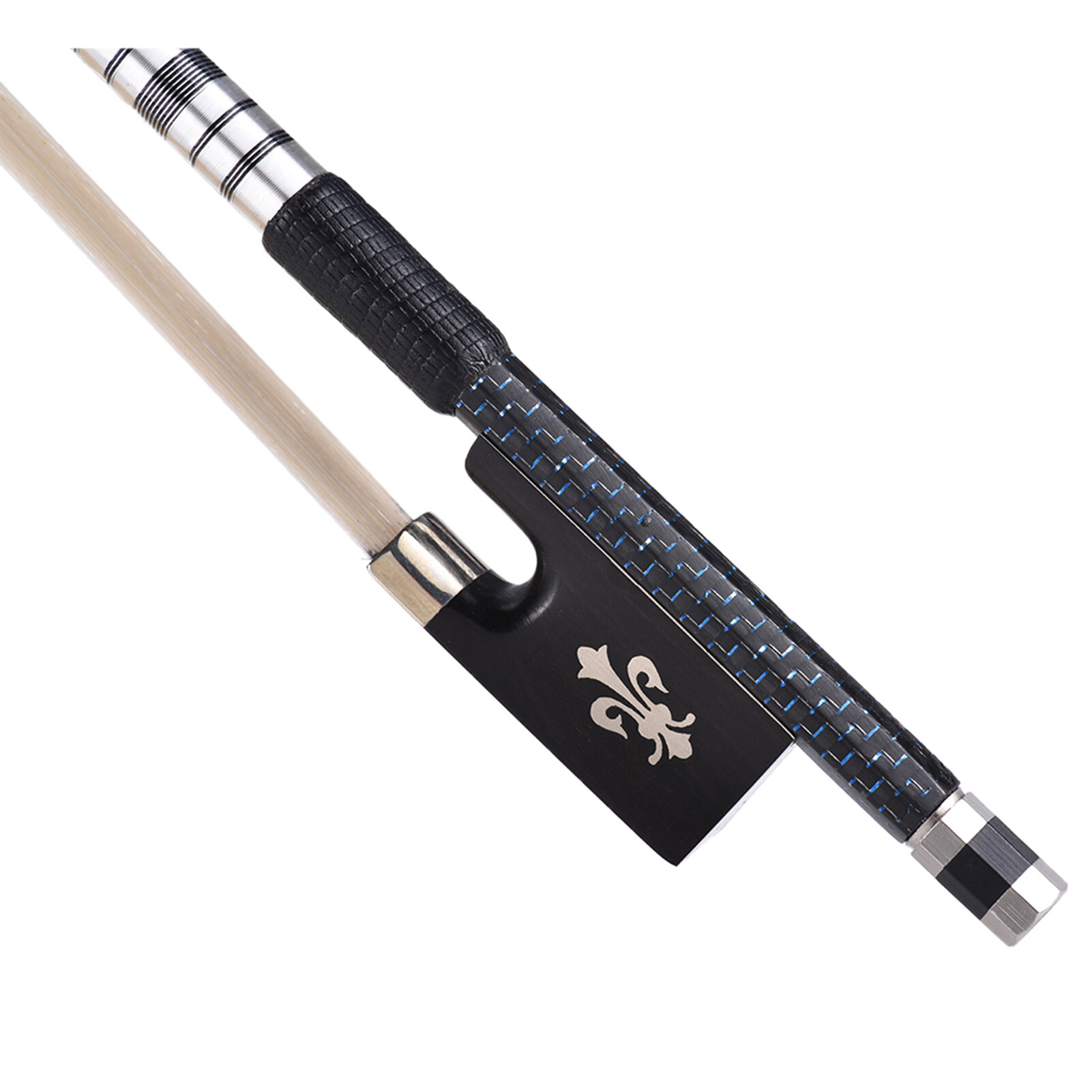 Хорошо сбалансированный смычок для скрипки 4/4, плетеный круглый смычок из углеродного волокна, изысканный конский волос, черное дерево