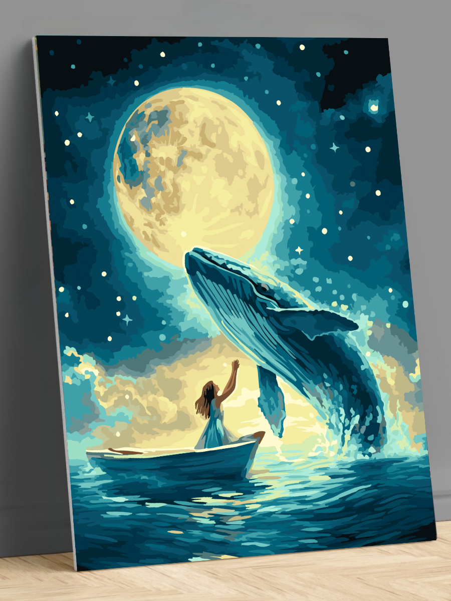 Картина Mr. Frogo "Кит", по номерам, холст на подрамнике, 40х30 см