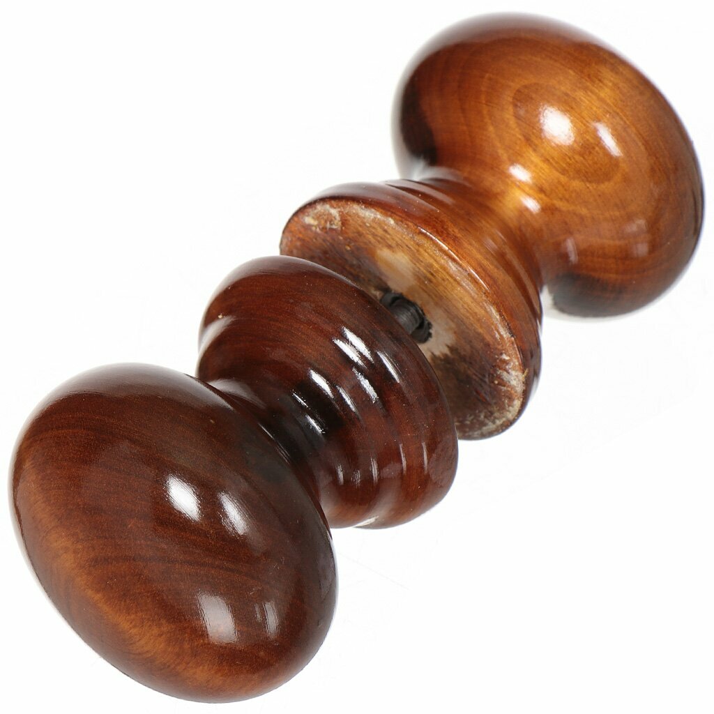 Ручки дверные деревянные круглые, палисандр, комплект 2 шт, Россия, коричневый