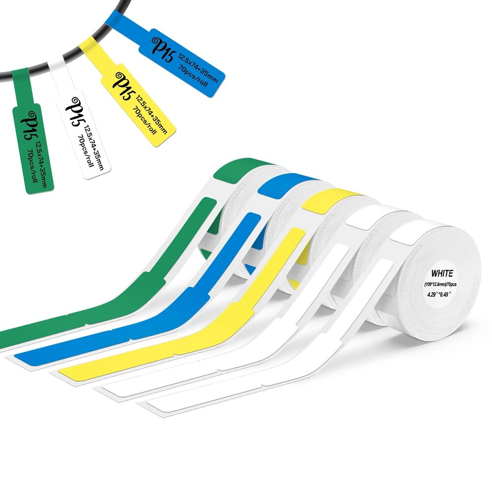 Этикетки UniPlus P15, 12 мм, 5PK Cable Mix