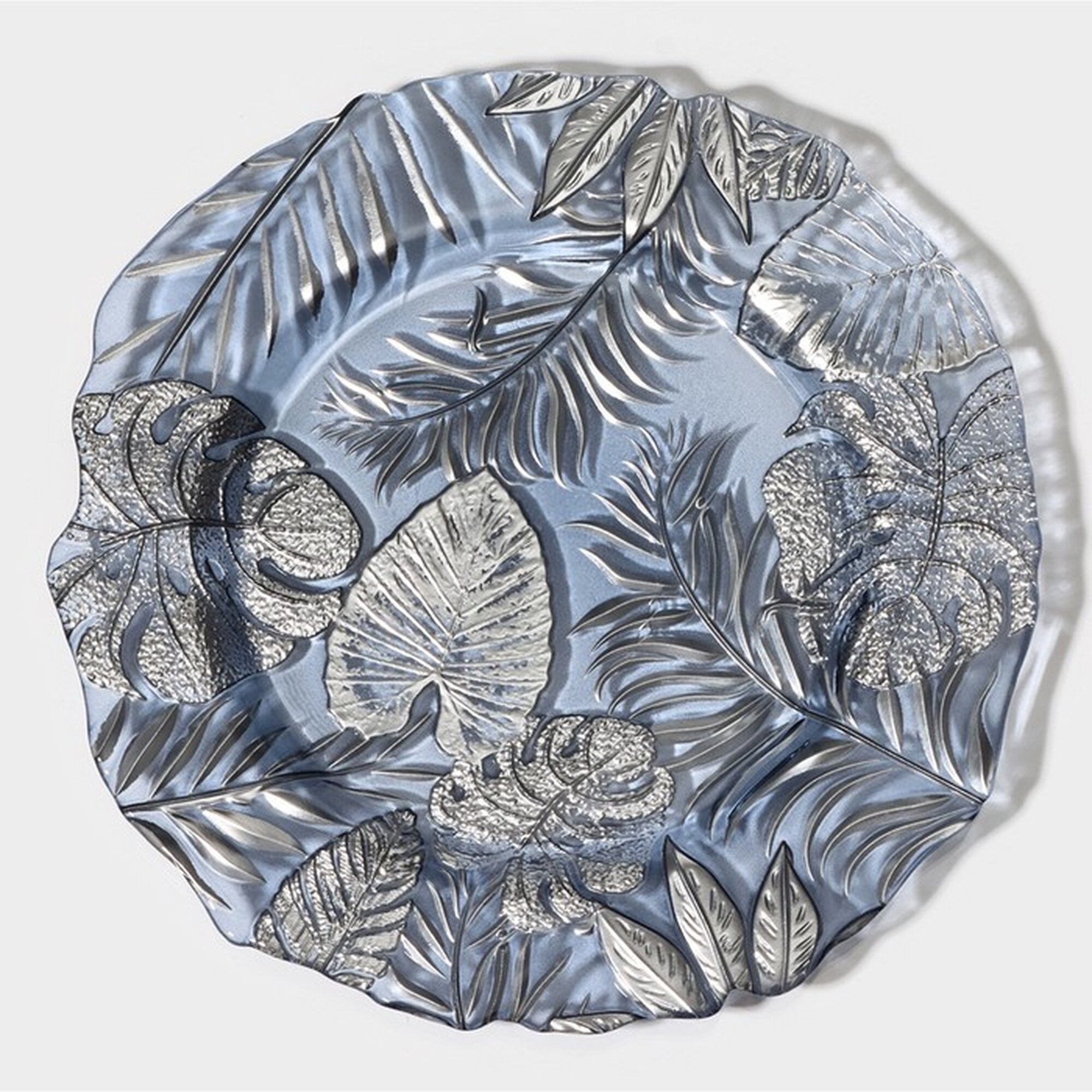 Тарелка SKYPHOS "Арабис", обеденная, круглая, стекло, 28 см, голубой