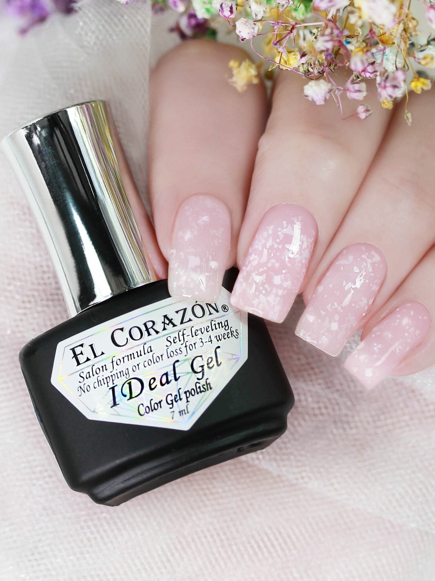 EL Corazon Гель-лак IDeal Gel №GL-051 со слюдой, 7 мл.