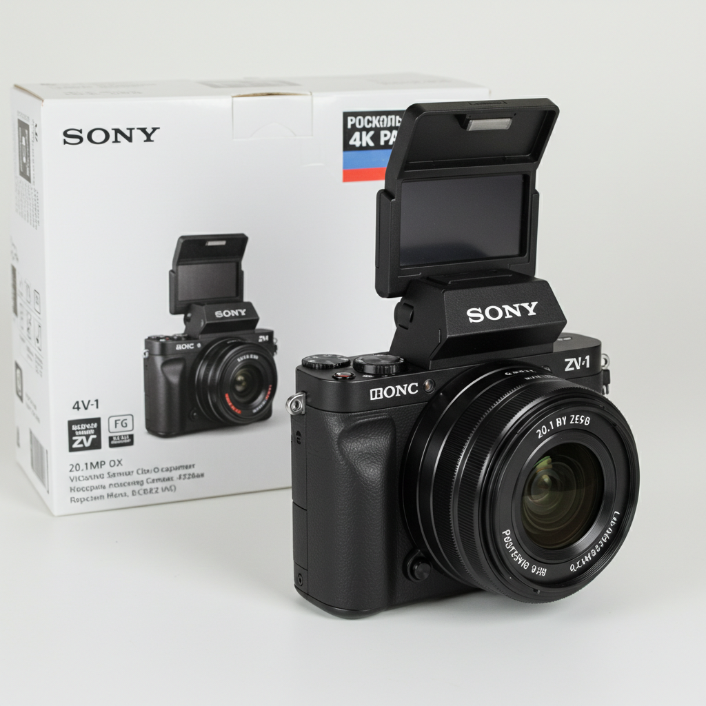 Sony ZV-1 Vlogging Camera – 20.1MP, 4K Video, Flip Screen, Russian Menu – Black