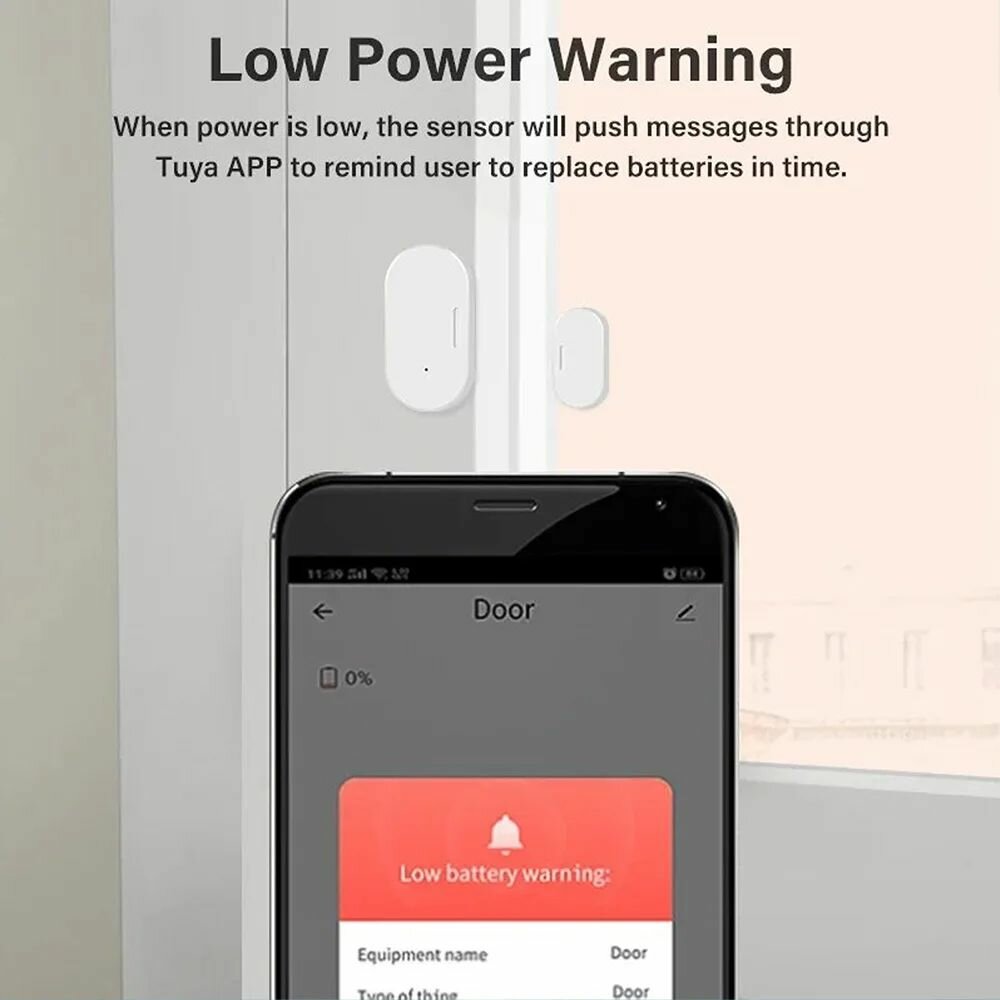 Умный Датчик открытия дверей и окон Zigbee, работает с Алисой, smartlife