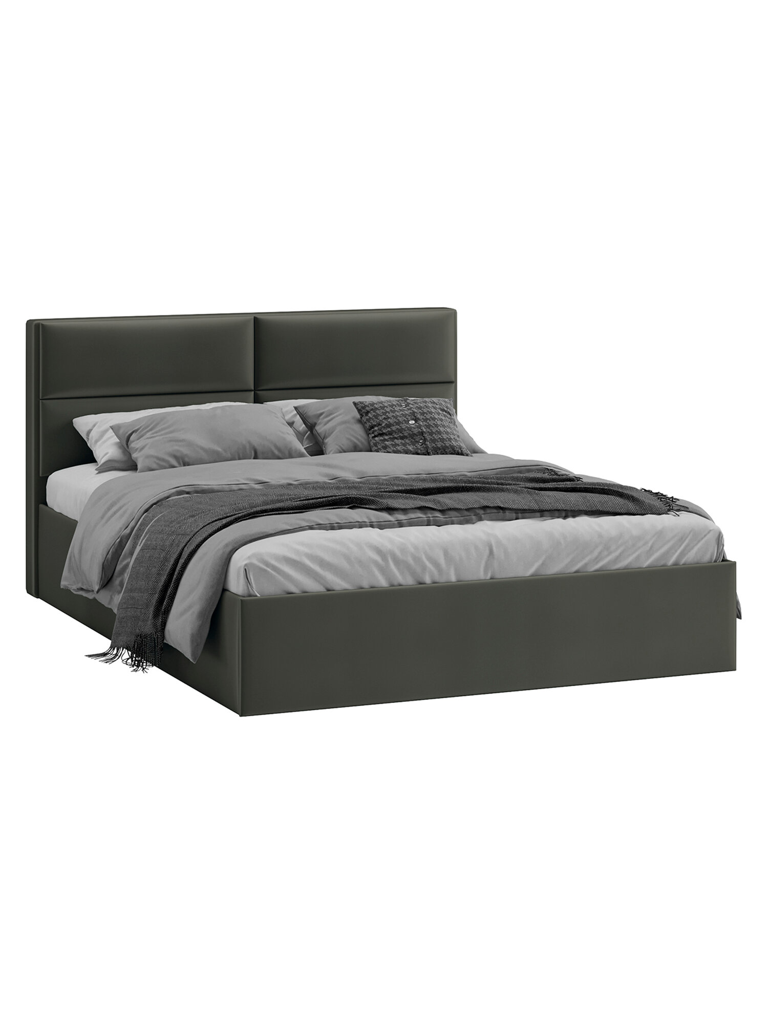 Кровать двуспальная 160х200 см, с ПМ Глосс ( Велюр Confetti Stone)