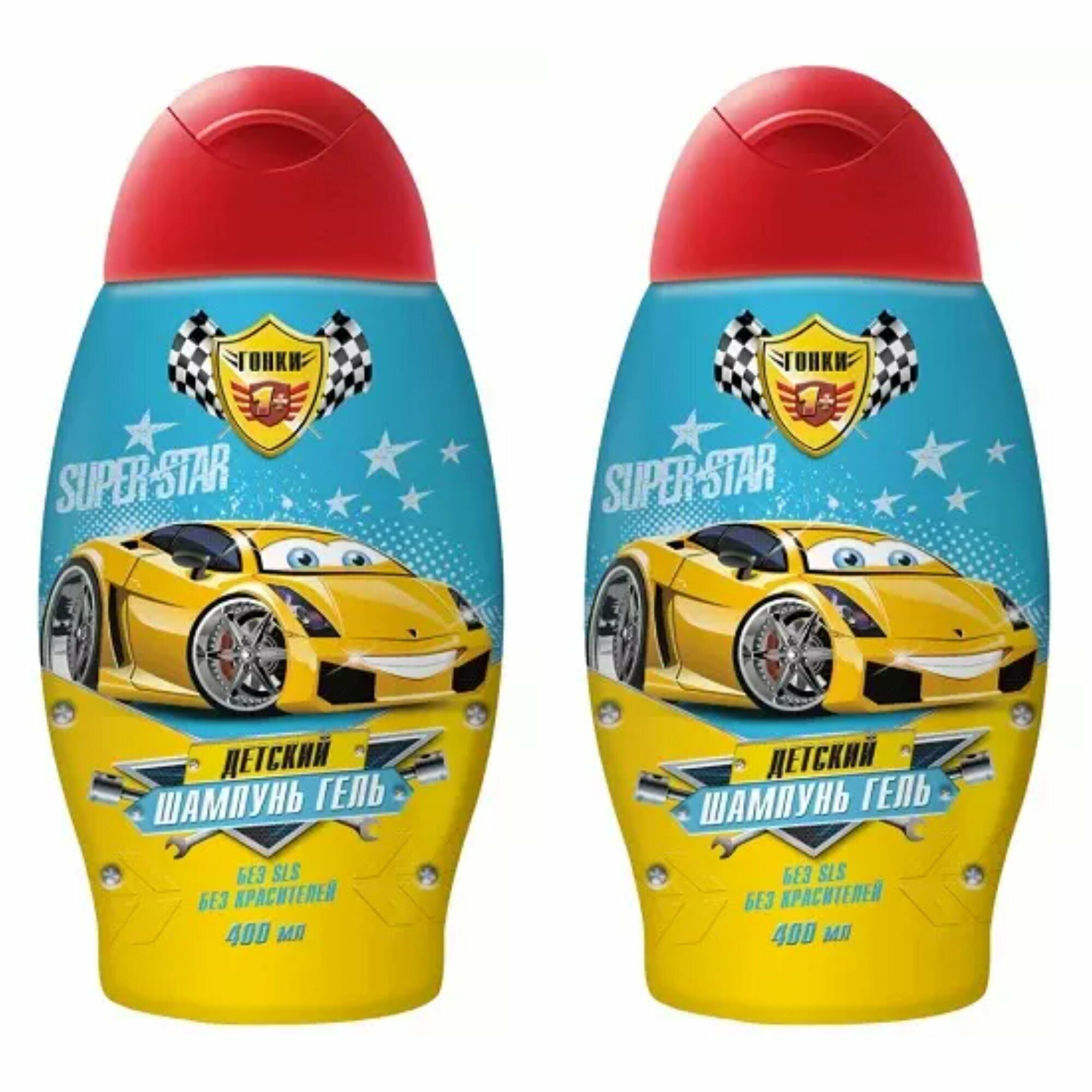 Шампунь для волос БИГ, Гонки, Детский, с гелем 2в1, 400 г, 2 шт