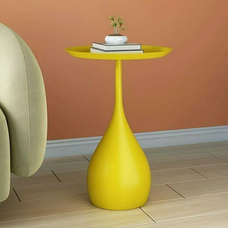 Журнальный стол, металл, для гостиной, круглый, дизайн современный, 40x40x60 см