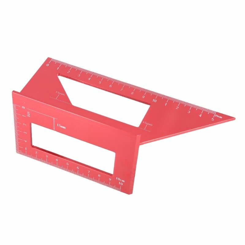 Линейка с наклонным треугольником красного цвета