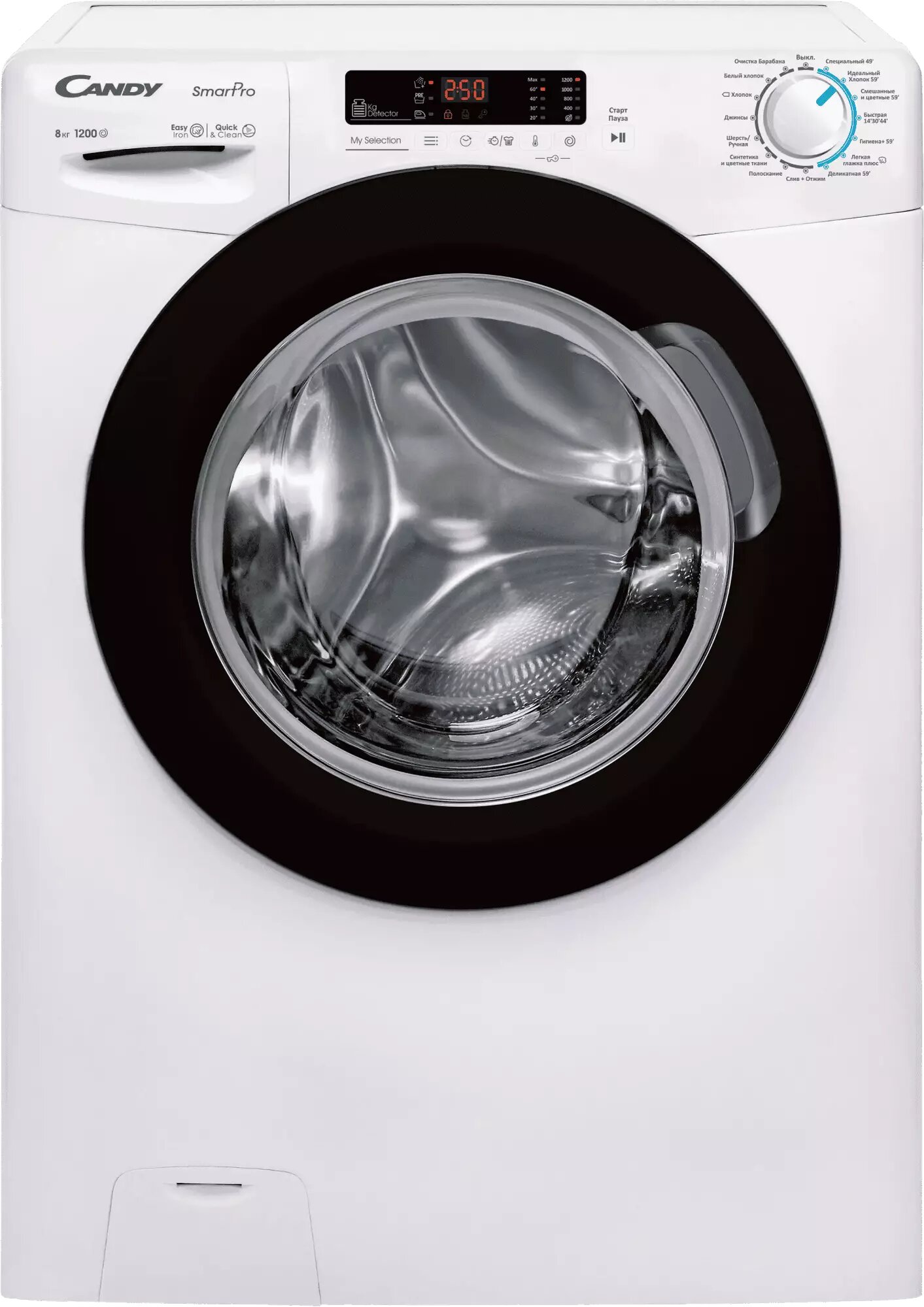 Стиральная машина Candy Smart Pro CSH44183D/2-07 на 8кг, 1200 об/мин, белая