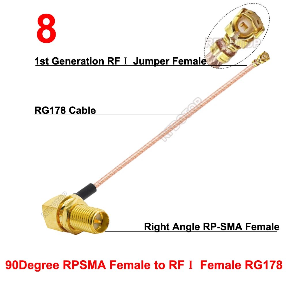 RFDOTOP Удлинитель кабеля Wi-Fi антенны SMA-IPEX