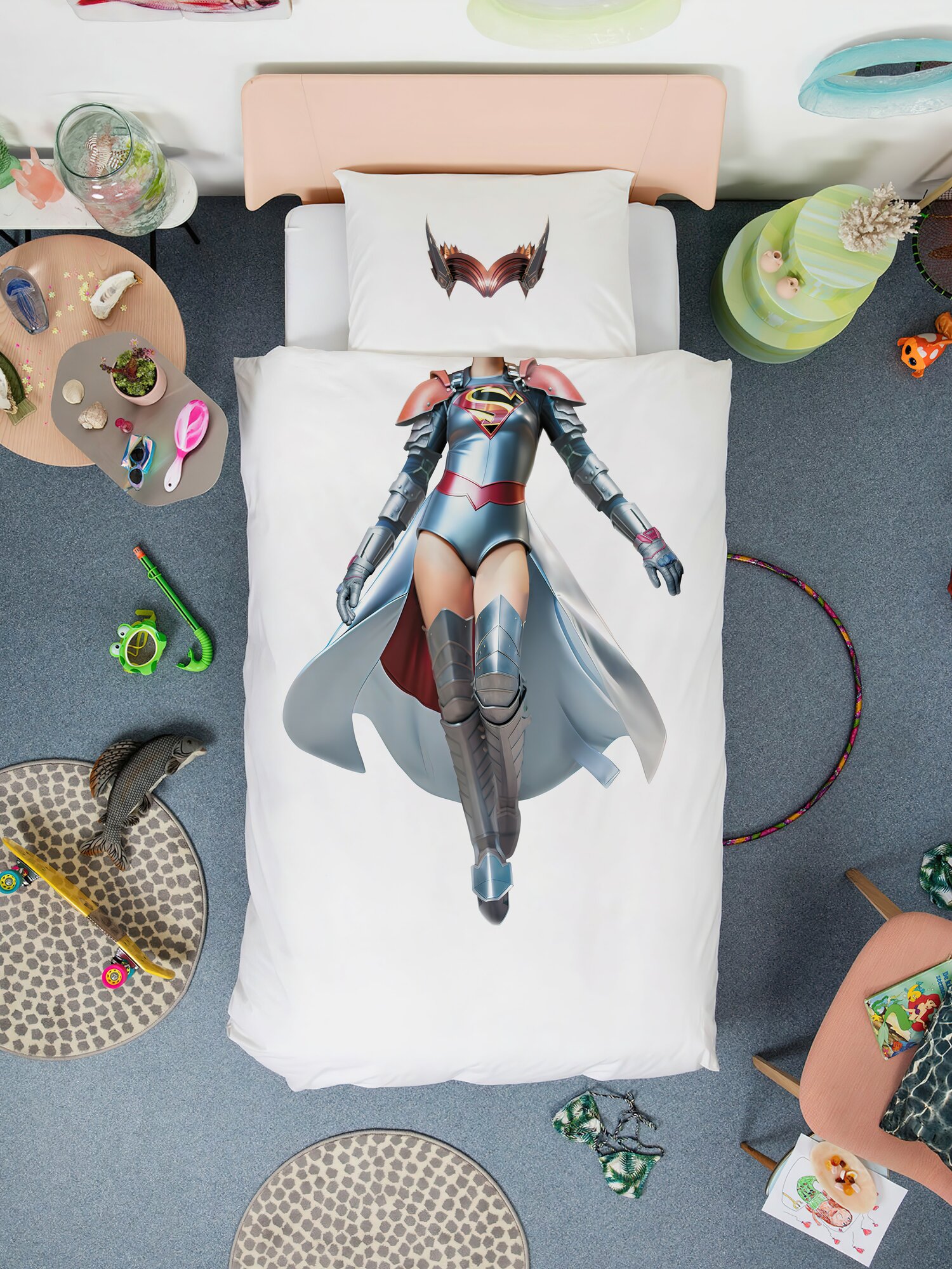 Постельное белье детское BELLEHOME "Мама, я Super Girl", сатин, 1,5 спальный