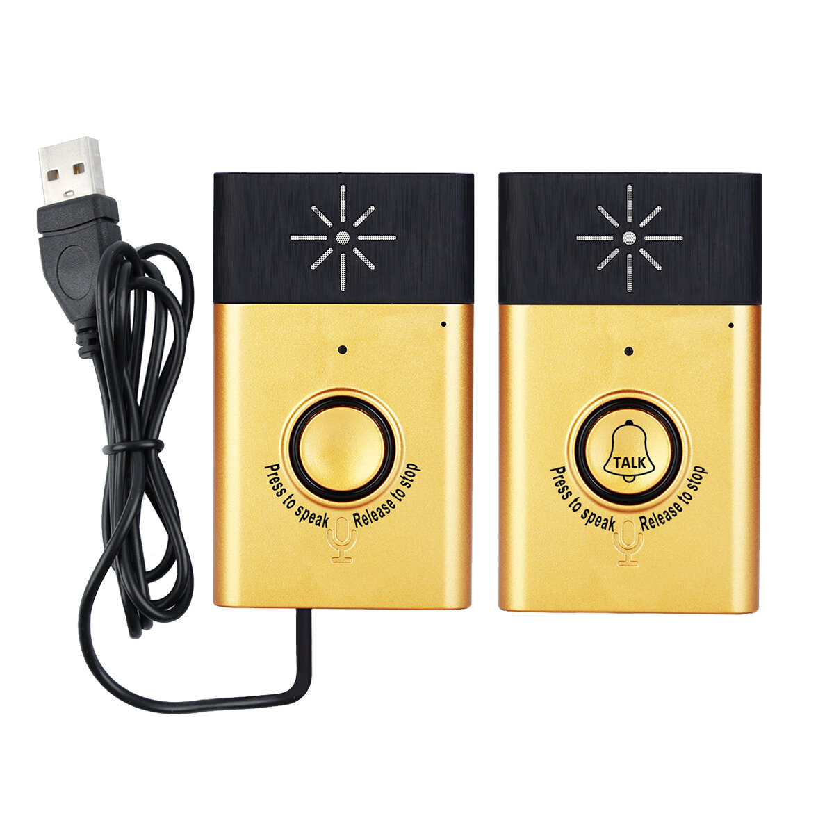 Беспроводной голосовой домофон с двусторонней связью, монитор с 1*наружной кнопкой и 1*внутренним приемником, умный дверной звонок для домашней безопасности, золотой