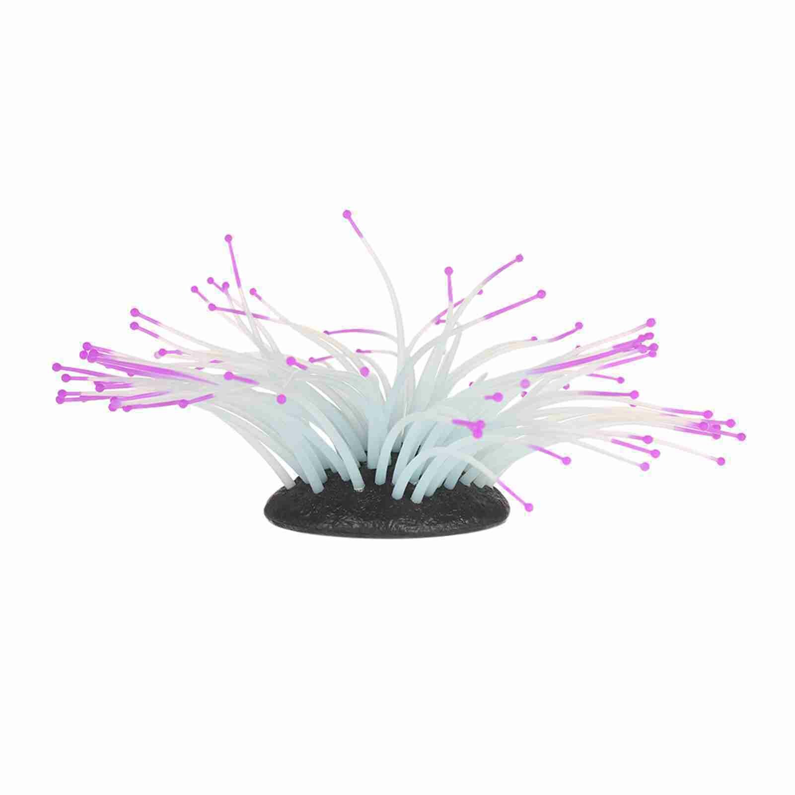 Искусственная силиконовая актиния со светящимся эффектом для украшения аквариума