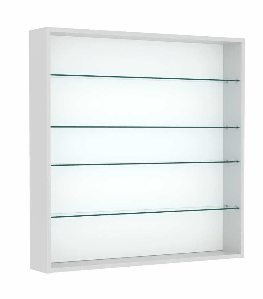 Витрина настенная №4-1Г открытая с прозрачными полками, Серый