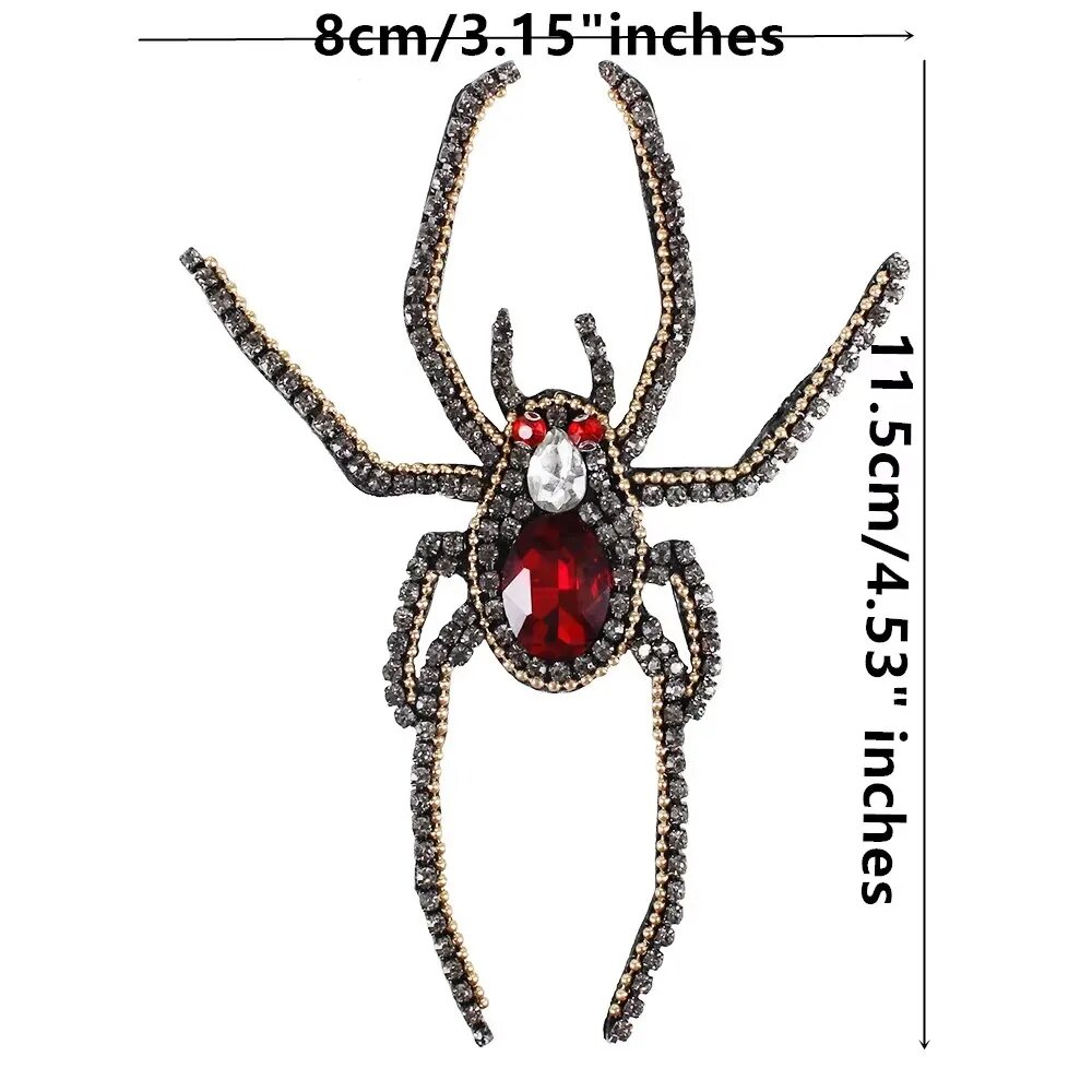 Пауки с бриллиантами нашивки 10 шт 10 pieces