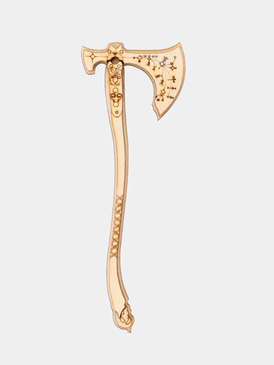 Топор, томагавк, скандинавская секира, гравировка деревянный 30 см