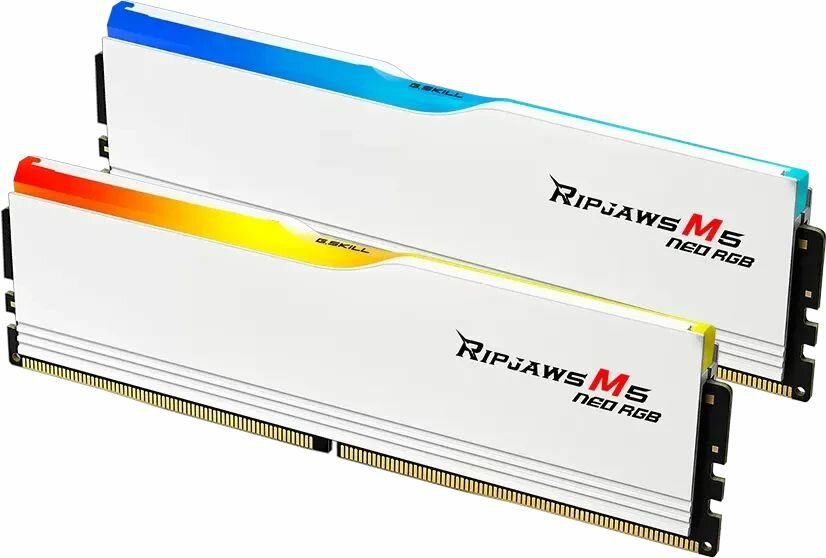 Модуль оперативной памяти G.Skill Модуль памяти DDR5 RIPJAWS M5 NEO RGB 96GB (2x48GB) 6000MHz CL30 30-36-36-96 F5-6000J3036F48GX2-RM5NRW White