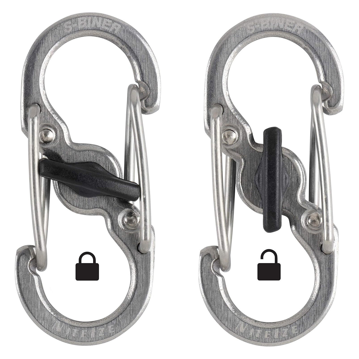 Карабин аксессуарный Nite Ize S-Biner MicroLock, 2 шт. Стальной