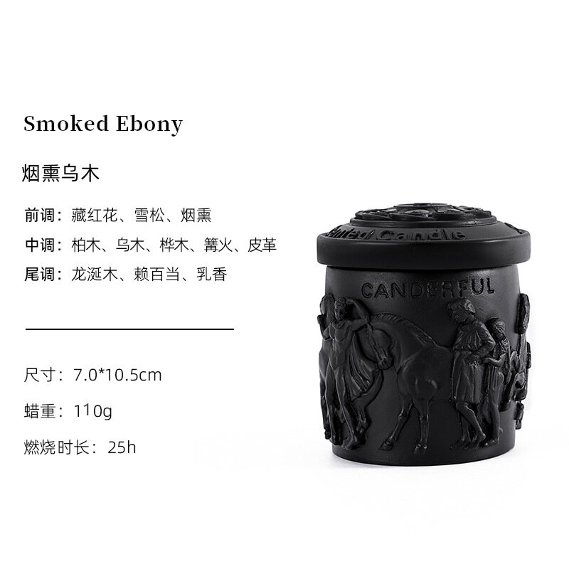 Изысканный рельефный винтажный черно-белый гипсовый стакан, подарочная коробка, растительный соевый воск, высококачественный сувенирный ароматерапевтический свечной комплект