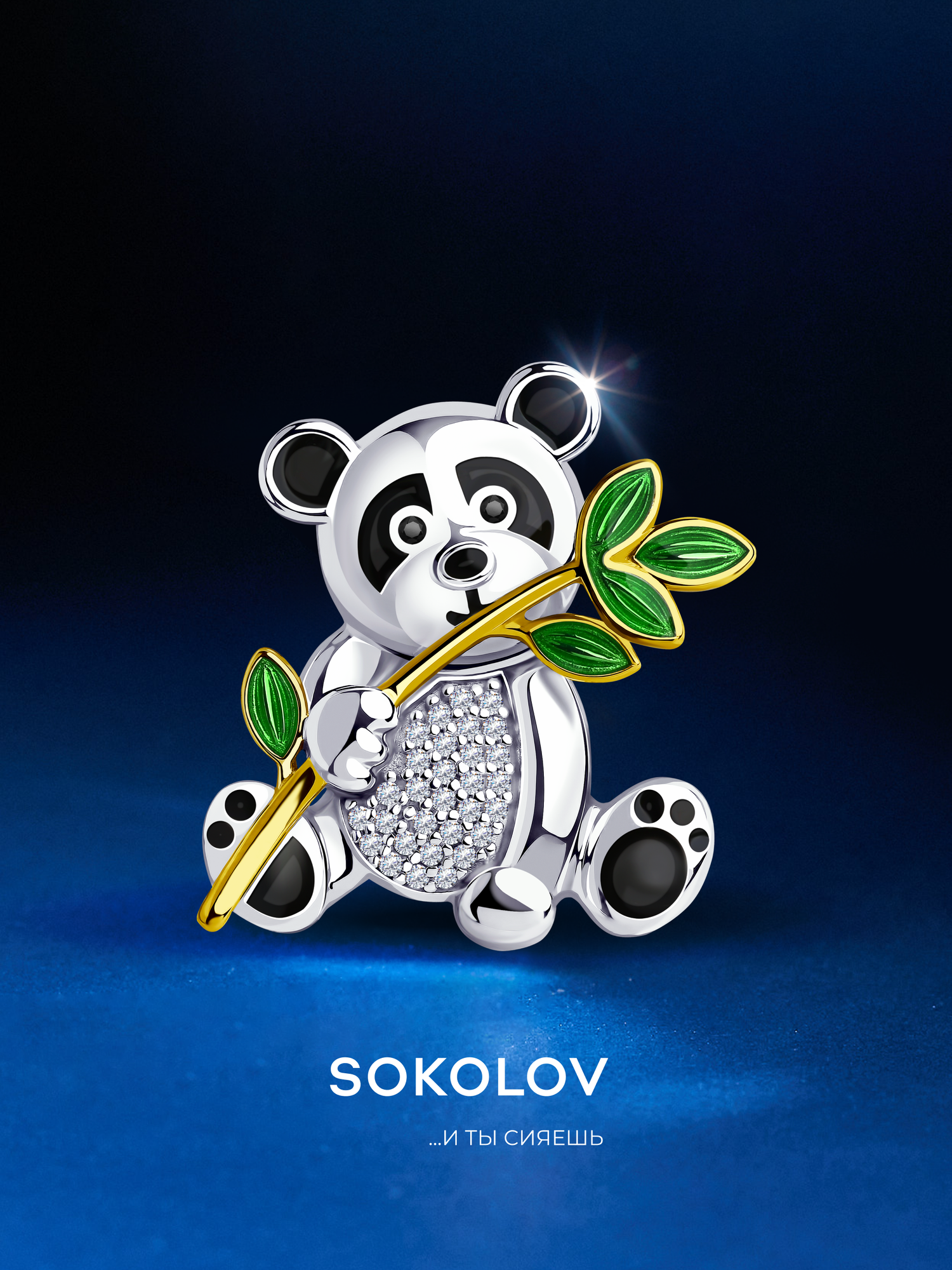 Брошь, серебро, 925 проба, эмаль