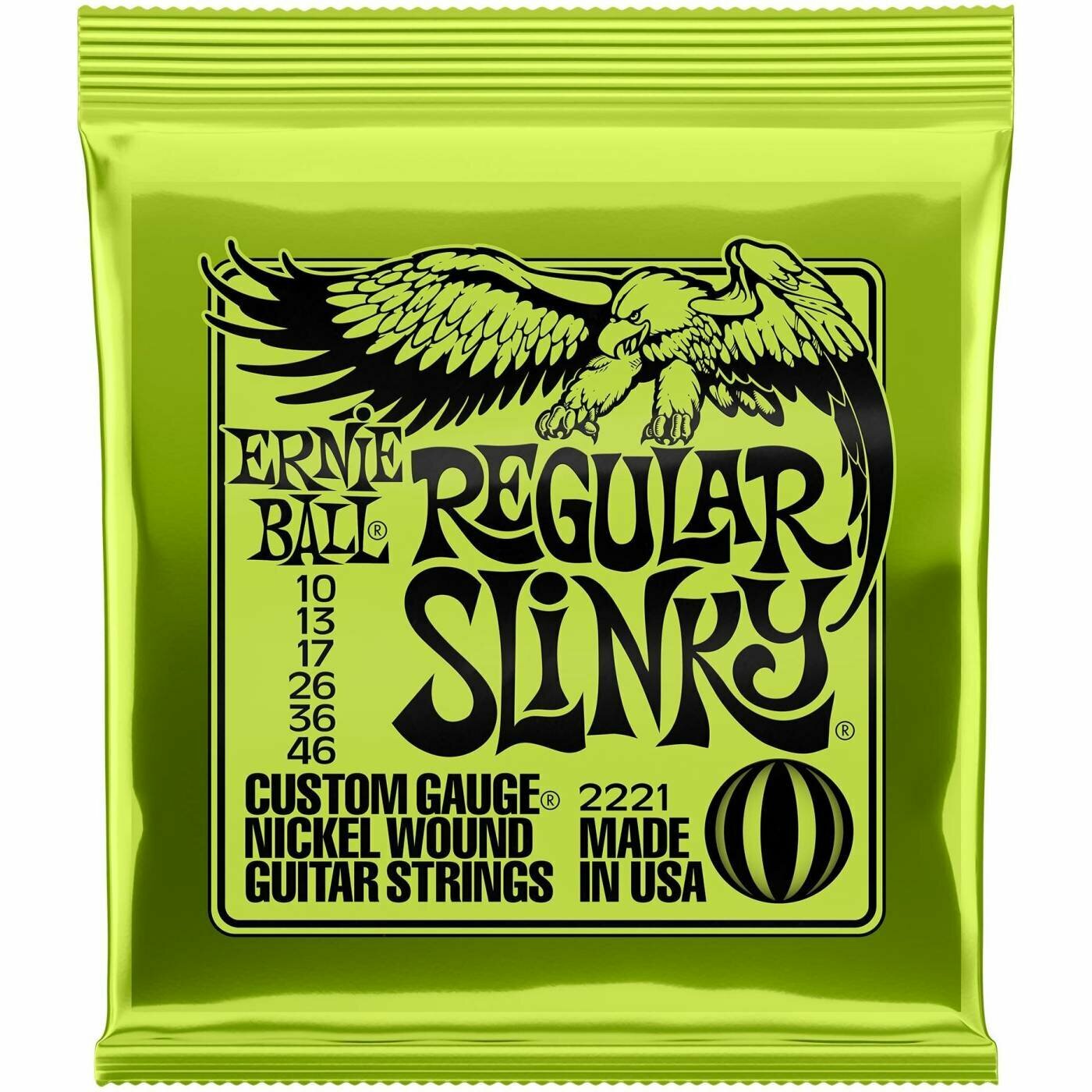 Ernie Ball 2221 Nickel Wound Slinky Regular 10-46 - Струны для электрогитары 10-46.