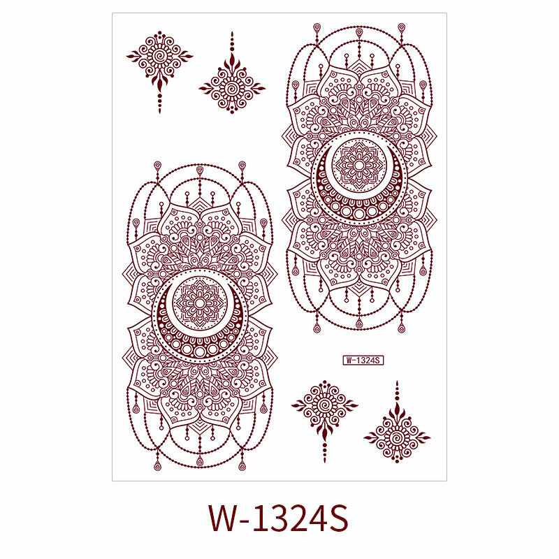 Татуировка хной Чжэнсян W-1324S, водонепроницаемая, 148x208мм