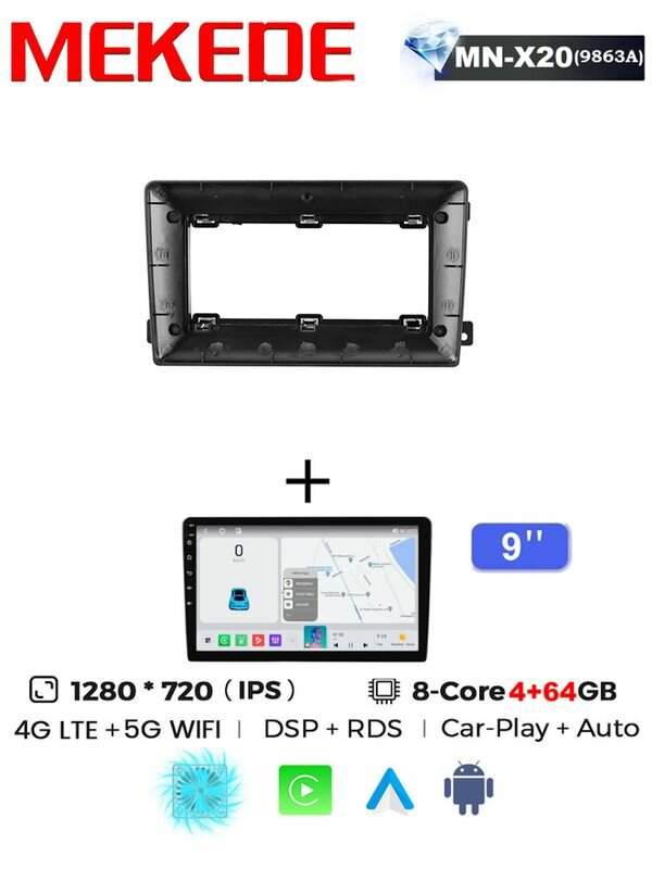Магнитола 9" Mekede MN X20 Pro 4/64 Gb Ford C-MAX 2003-2010 carplay