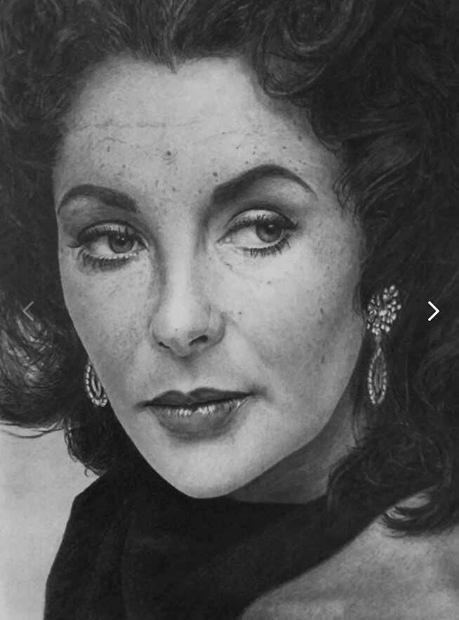 Портрет Элизабет Тейлор, карандаш, А4