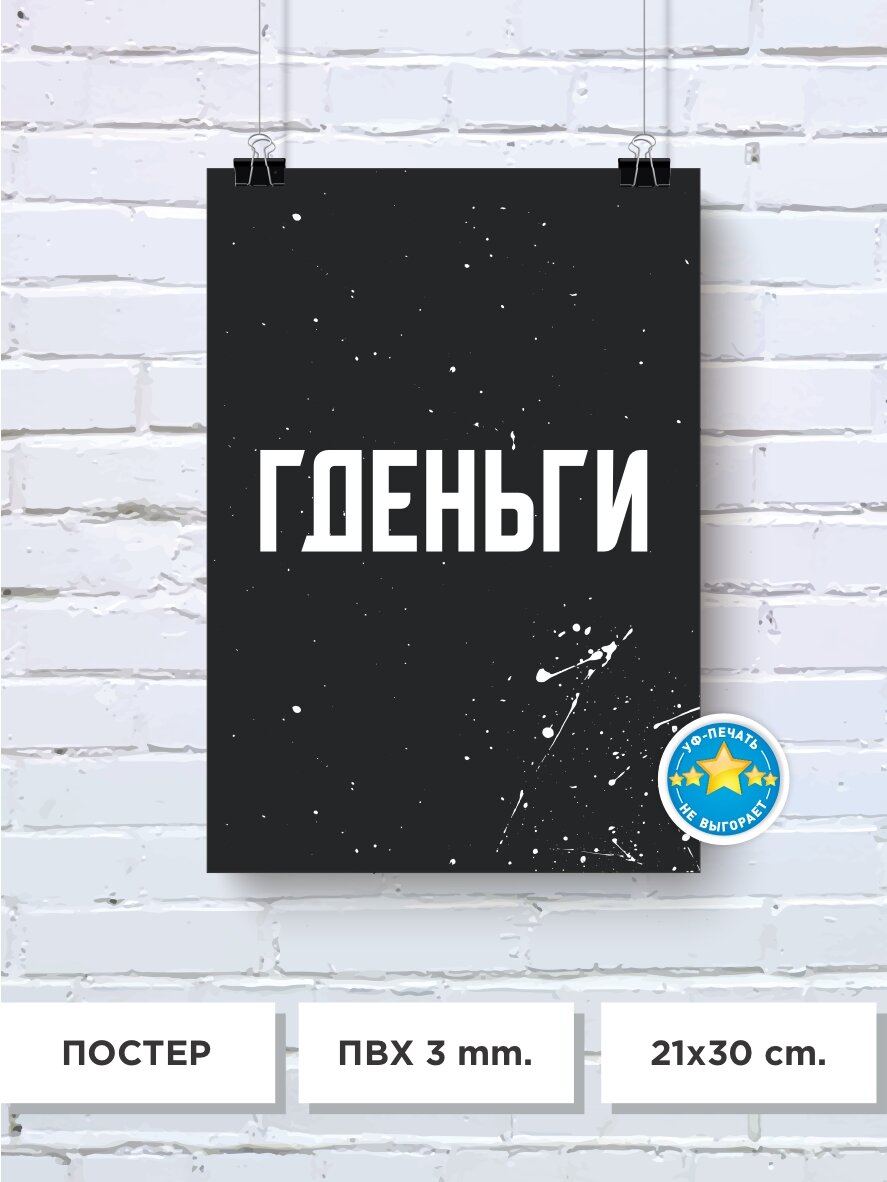 Настенный постер с фразами мотивация, юмор, вдохновение _ Гденьги