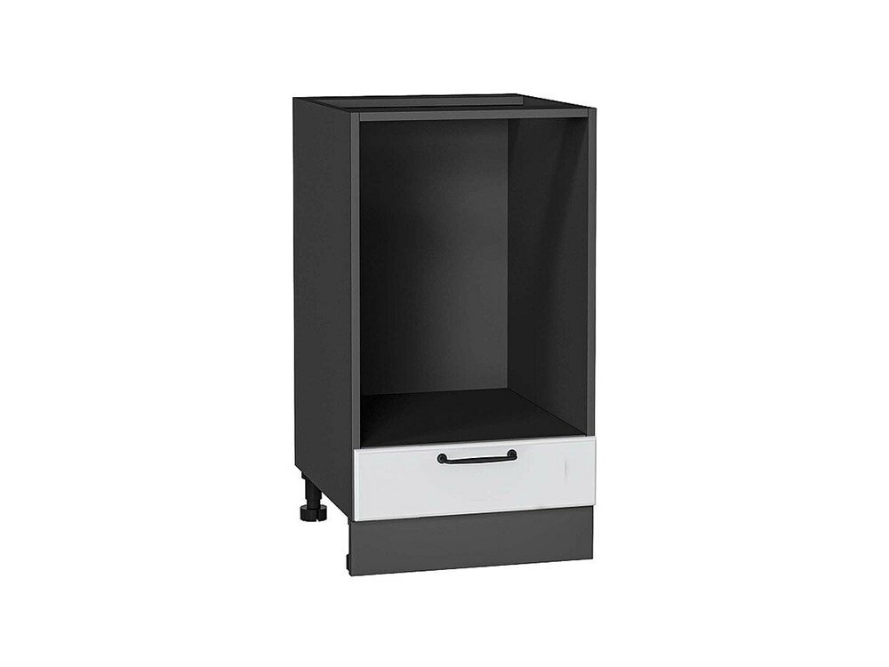 VVT Шкаф нижний под духовку Ницца Graphite, Blanco, 450 В*Ш*Г 816*450*474, фасад МДФ Blanco, корпус Graphite Blanco