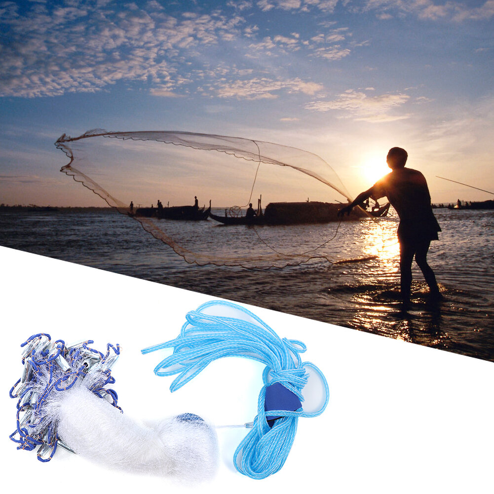Рыболовная сеть, нейлоновая моноволокна, литая сеть в американском стиле, уличная ручная рыболовная сетка, 2,4 м