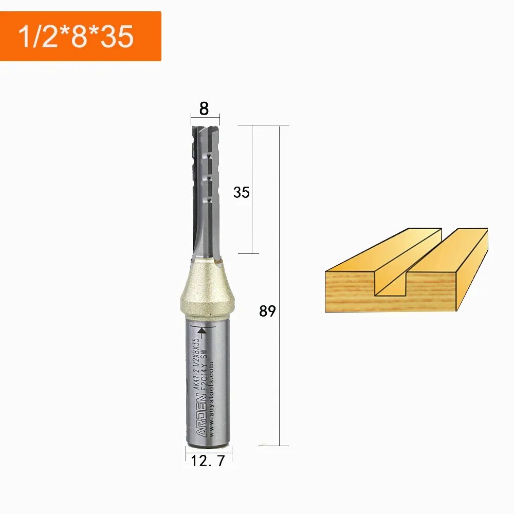 RU Arden 3-флейтовая прямая фреза TCT 3F Режущая фреза с ЧПУ Твердосплавная фреза для дерева МДФ Многослойная ДСП 12.7x8x35