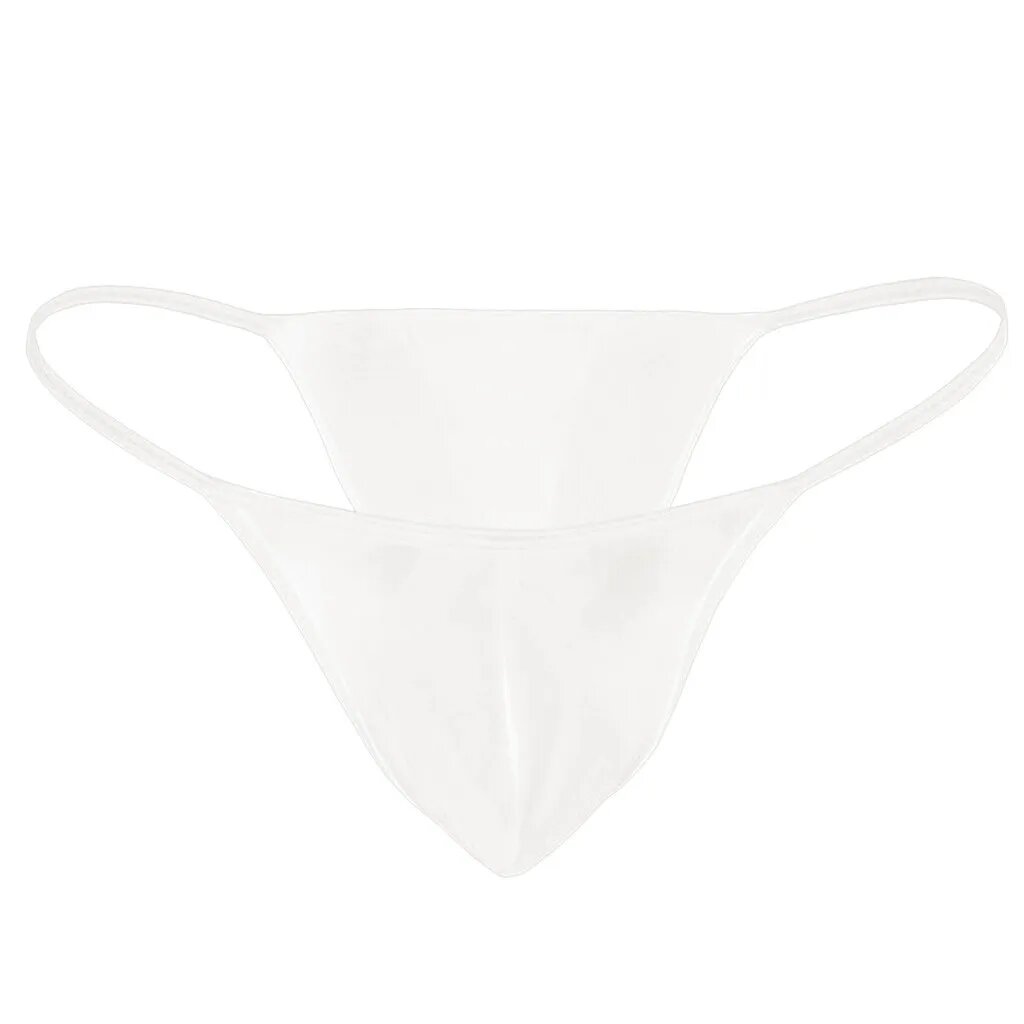 Мужские сексуальные стринги, прозрачная сумка, увеличивающие низкую талию, мужские трусики, однотонное бикини, секс-игрушки, эротические трусы, бразильское нижнее белье Белый, White