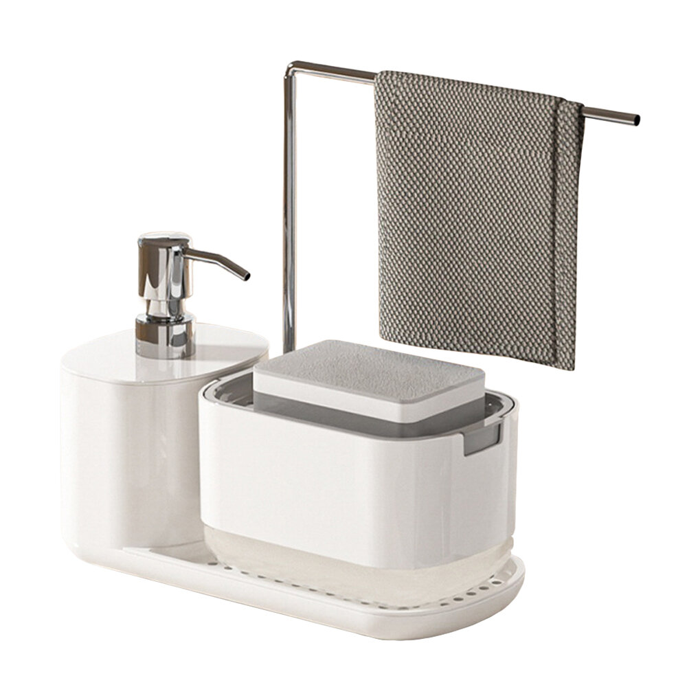 Набор дозаторов мыла для рук и посуды, дозатор мыла с держателем губки и держателем тряпки Органайзер для коробок с жидкостью нажимного типа для дома