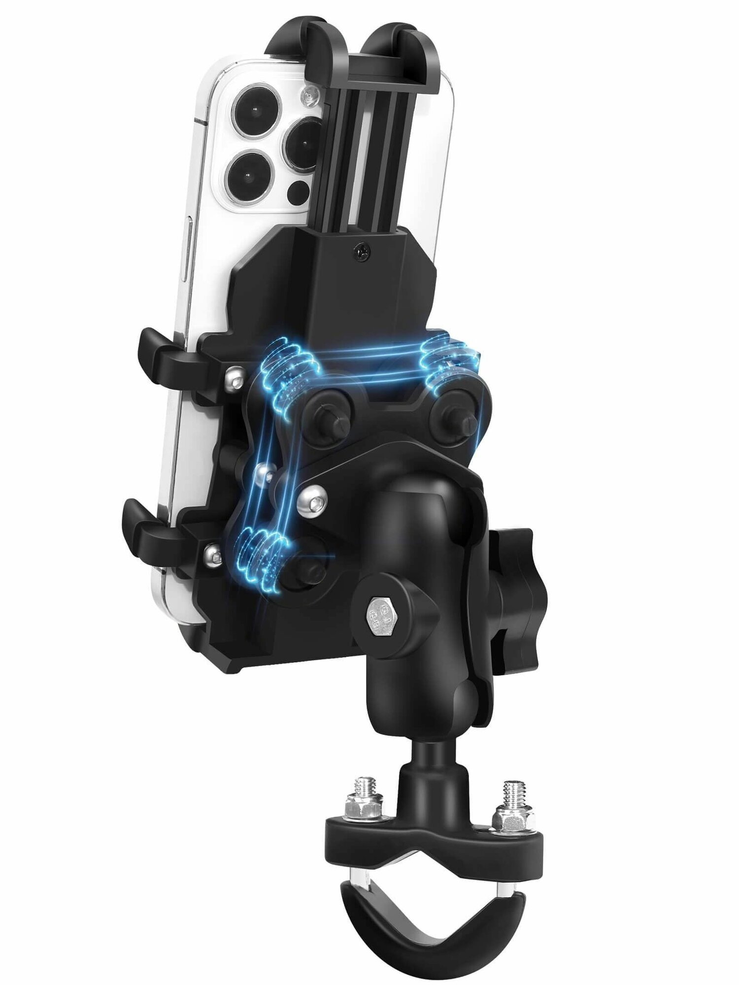 Держатель для телефона, антивибрационный, металл/нейлон, белый