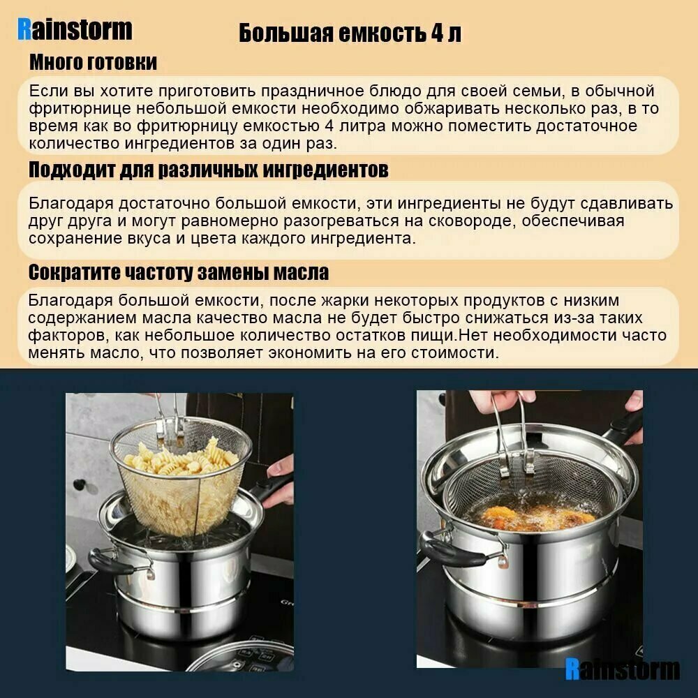 Фритюрница для кастрюли,4Л, фритюрница мини — фото 1